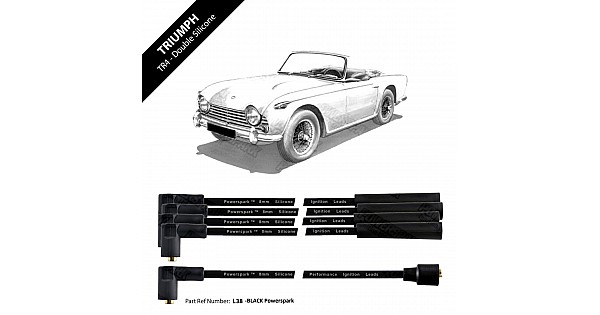 Powerspark HT Ignition Lead Set 4 Cylinder Triumph TR2 - TR3 - TR4 ...